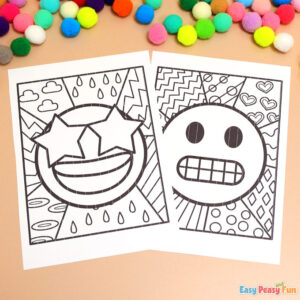 Free Printable Emoji Pop Art Coloring Pages - Easy Peasy and Fun