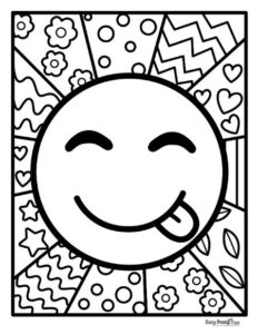 Free Printable Emoji Pop Art Coloring Pages - Easy Peasy and Fun