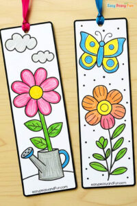 Free Printable Spring Bookmarks to Color - Easy Peasy and Fun