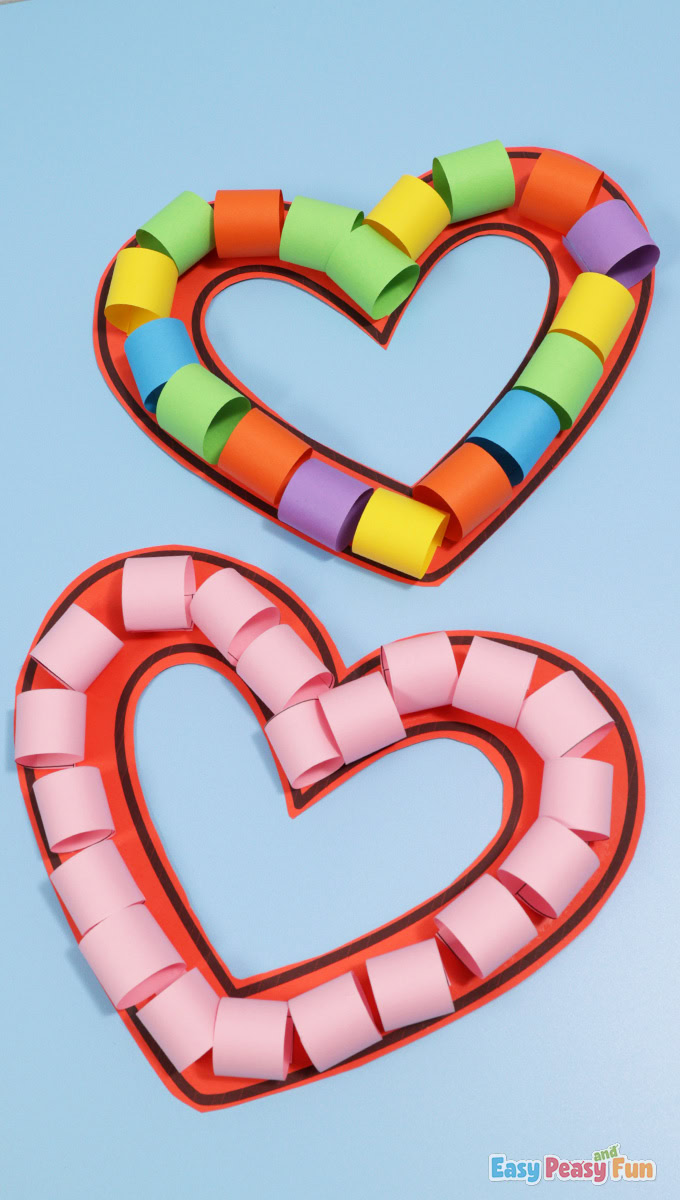 3D Paper Loop Heart Valentine's Day Craft - Easy Peasy and Fun