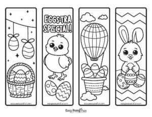 Free Printable Easter Bookmarks to Color - Easy Peasy and Fun