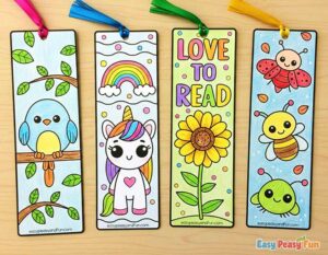 Free Printable Spring Bookmarks to Color - Easy Peasy and Fun