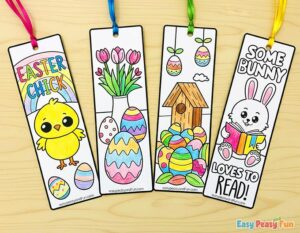 Free Printable Easter Bookmarks to Color - Easy Peasy and Fun