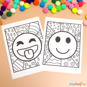 Free Printable Emoji Pop Art Coloring Pages - Easy Peasy and Fun