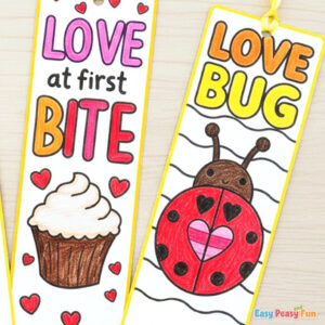 Free Printable Valentine's Day Bookmarks to Color - Easy Peasy and Fun