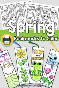 Free Printable Spring Bookmarks to Color - Easy Peasy and Fun