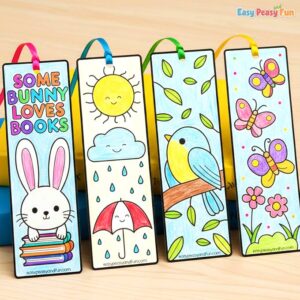 Free Printable Spring Bookmarks to Color - Easy Peasy and Fun