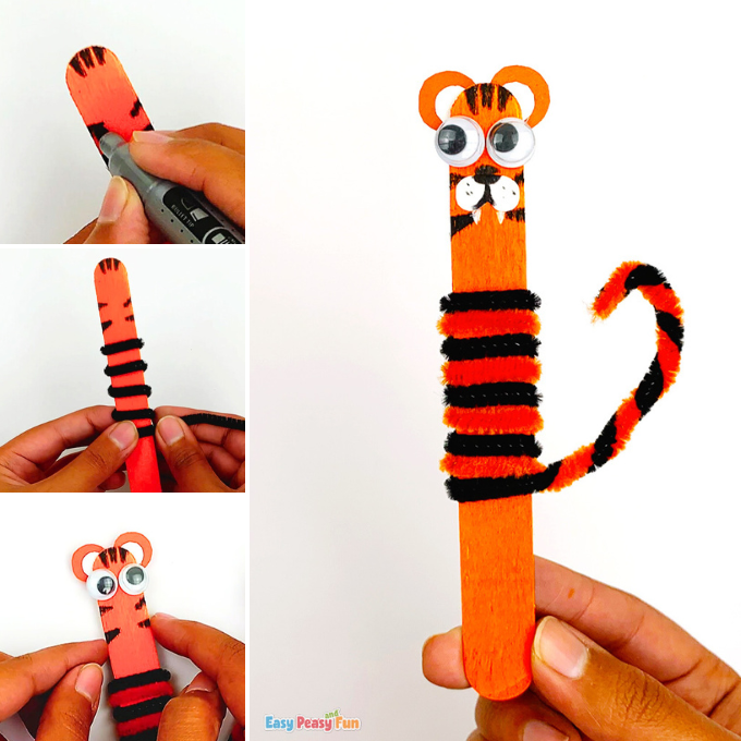 Easy Craft Stick Tiger Craft for Kids (Fun & Fierce!) - Easy Peasy and Fun