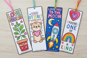 Free Printable Valentine's Day Bookmarks to Color - Easy Peasy and Fun