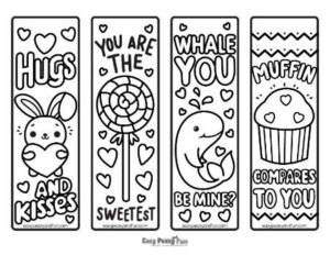 Free Printable Valentine's Day Bookmarks to Color - Easy Peasy and Fun