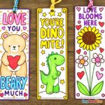 Free Printable Valentine's Day Bookmarks to Color - Easy Peasy and Fun