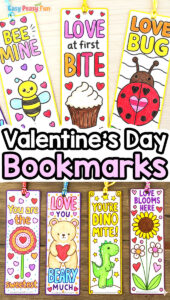 Free Printable Valentine's Day Bookmarks to Color - Easy Peasy and Fun