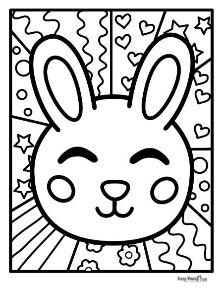 Free Printable Easter Pop Art Coloring Pages - Easy Peasy and Fun
