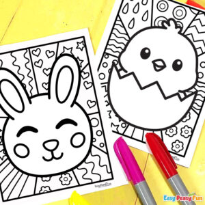Free Printable Easter Pop Art Coloring Pages - Easy Peasy and Fun